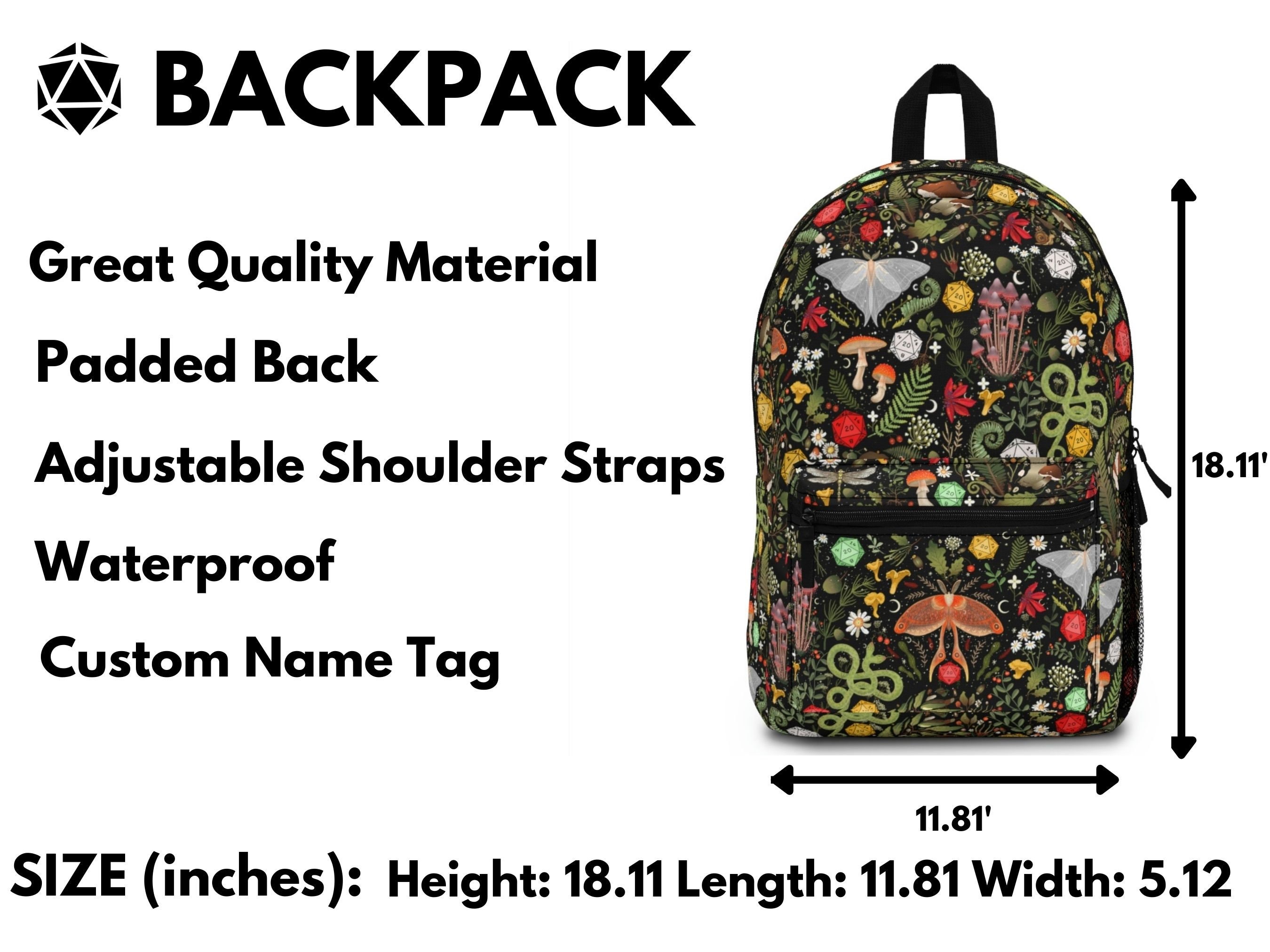 DRUID DND BACKPACK Dnd Backpack for School Mushroom - Etsy Canada