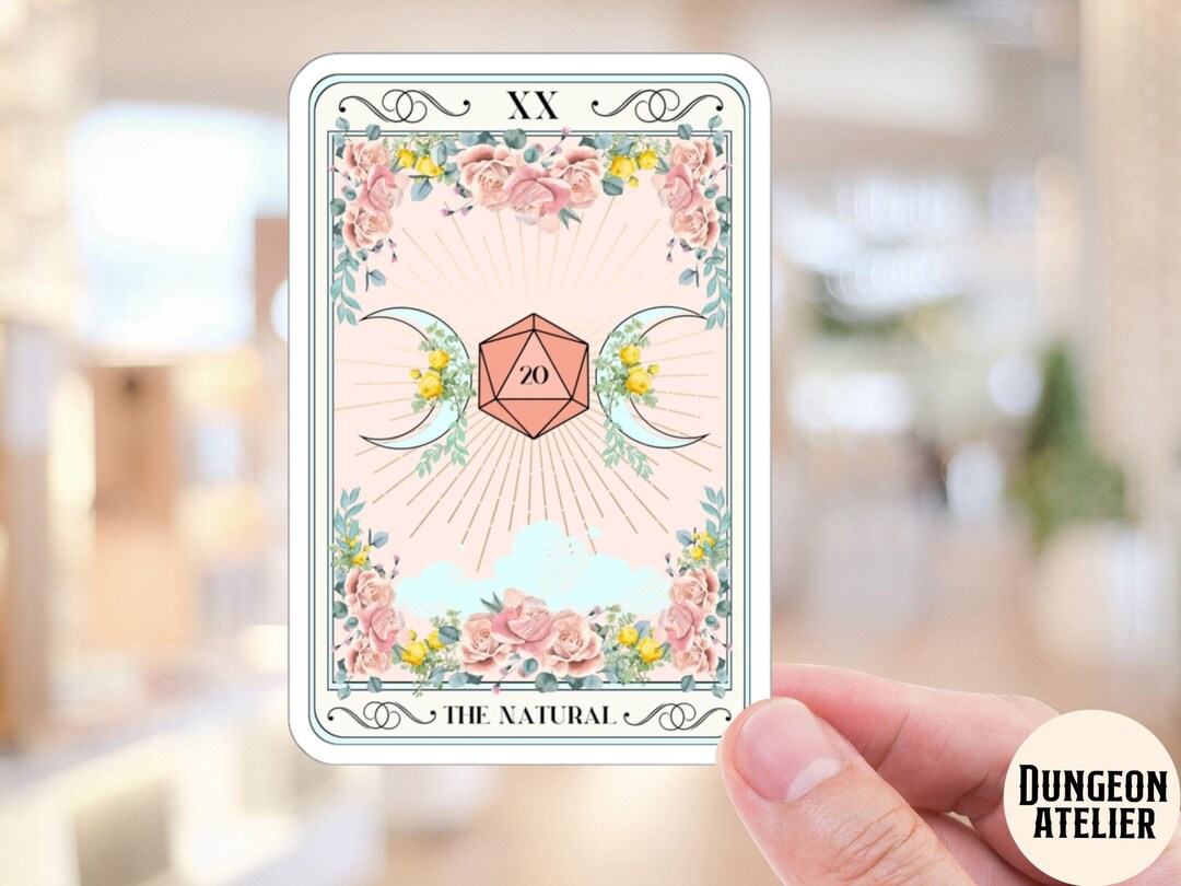 DND TAROT STICKER, Dnd Tarot Card, D20 Sticker, Tabletop Gaming Sticker ...