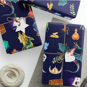 DND WRAPPING PAPER, Dungeons and Dragons Wrapping Paper, Dnd Gift Wrap ...