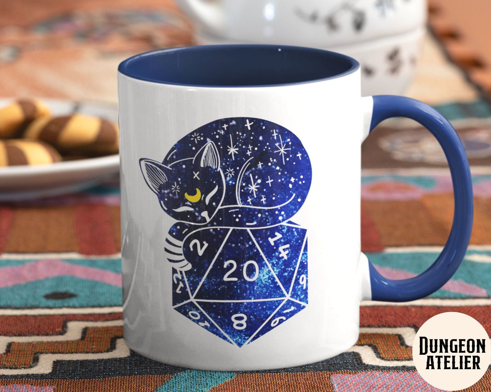 CAT DND MUG D&d Cat Mug Cat Dice Set Dnd Gift for Her - Etsy