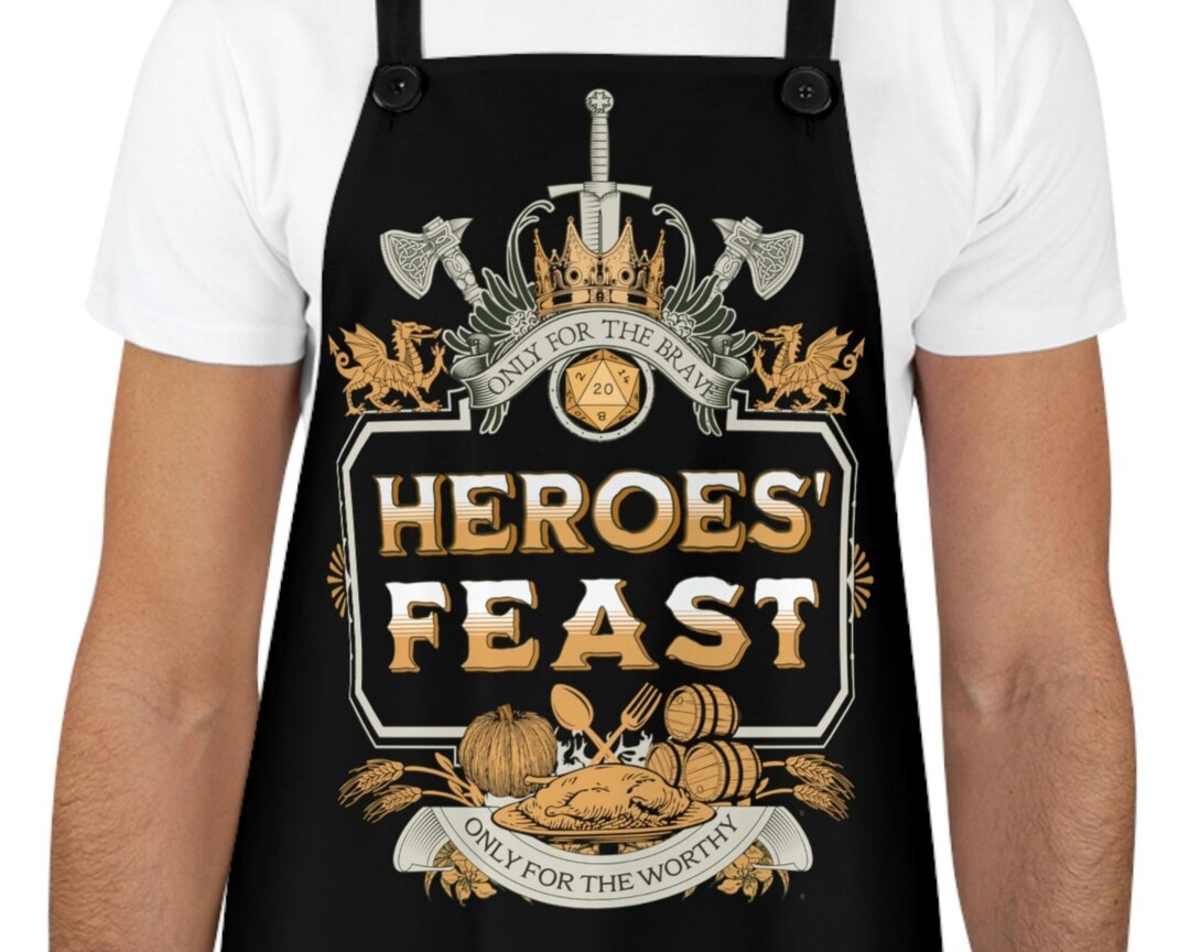 DND APRON, Dnd Kitchen Gift, Heroes' Feast Apron, D&d Apron, Dungeons ...