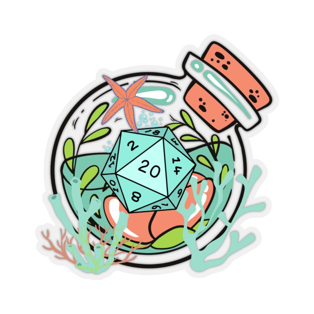 DND BEACH DICE Dnd Sticker Dice Dice in a Bottle Dnd Vynil - Etsy