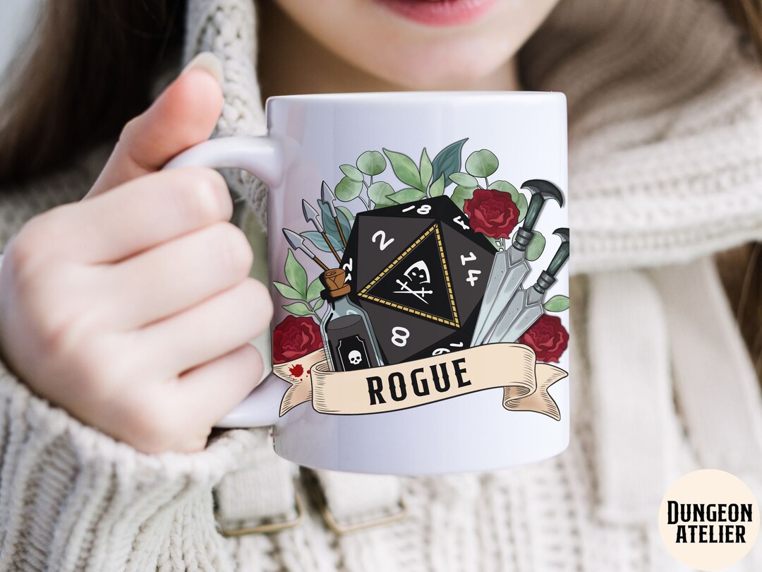 ROGUE MUG, Rogue Dnd Mug, Rogue Dice, D20 Rogue, Thief, Dnd Gift for ...