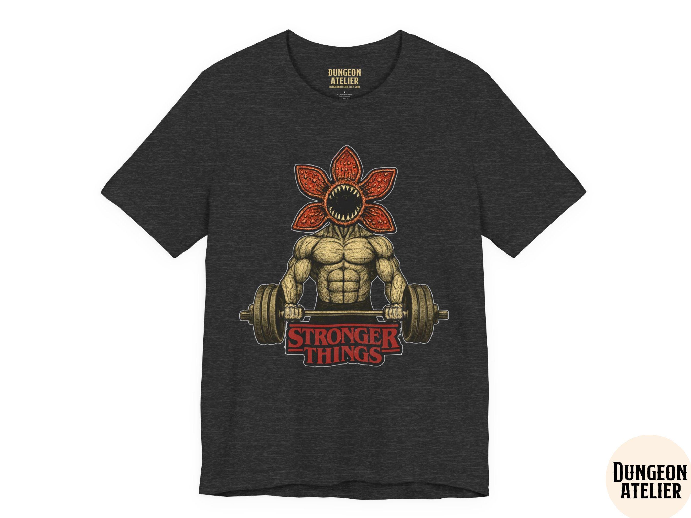 Demogorgon Weightlifting Stronger Things Tee | Funny Stranger Things ...