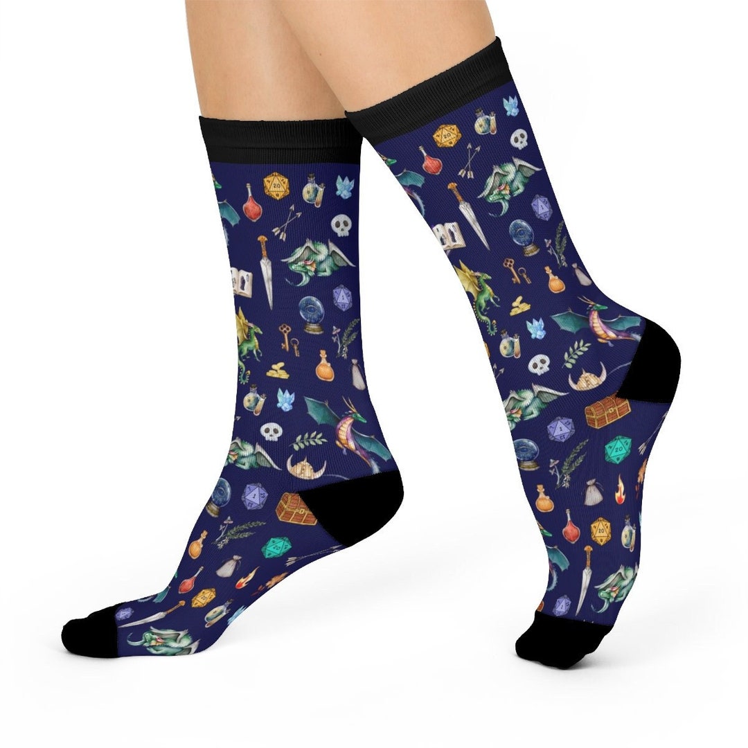 Dungeons and Dragons Socks, Dnd Socks, D20 Socks, Dice Socks, D&d Socks ...