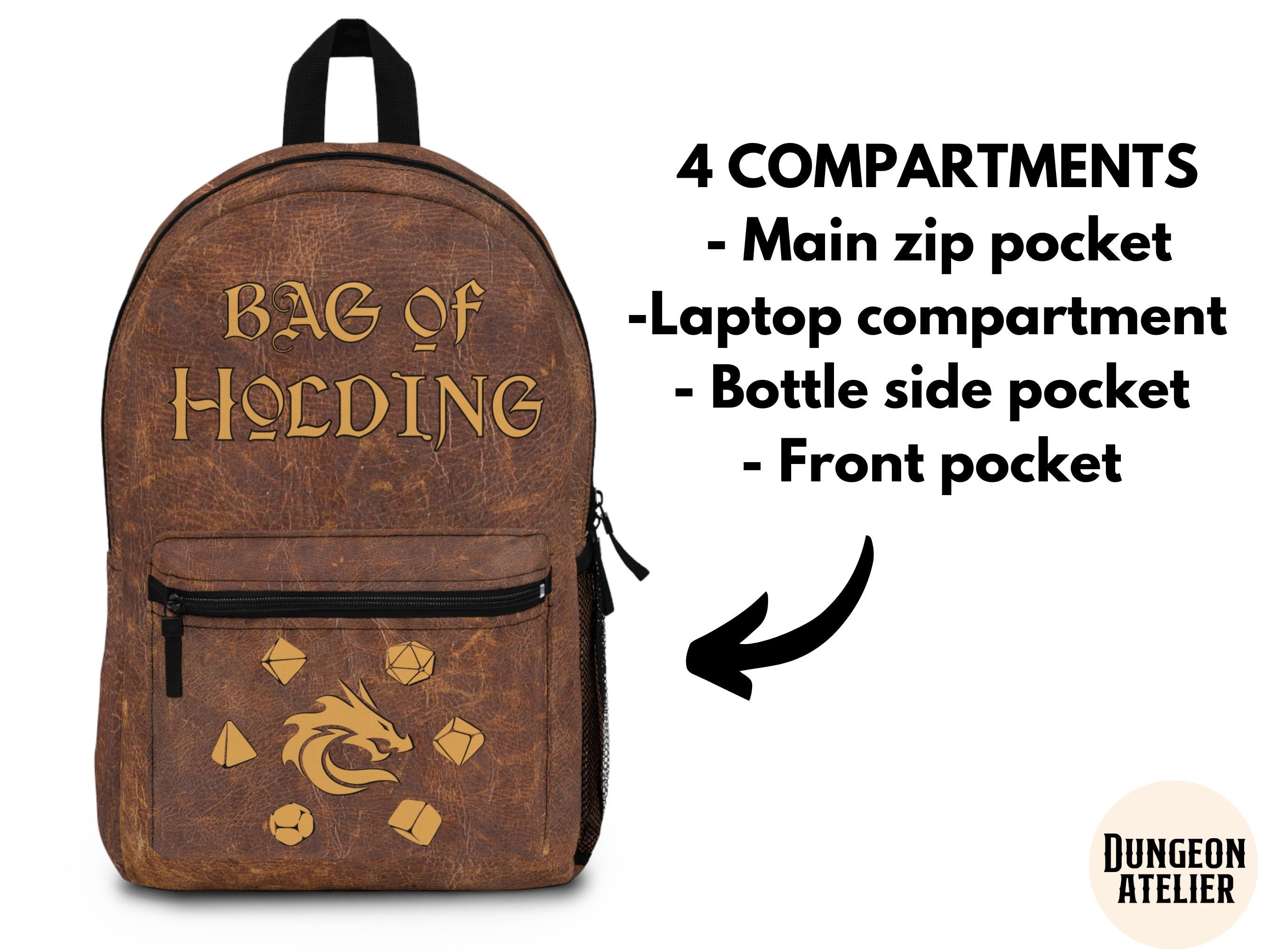 DND BACKPACK, Bag of HOLDING, Dnd Backpack for School, Dnd Bag of ...