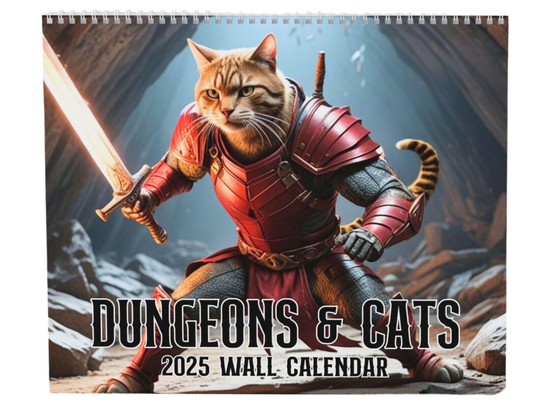DND CALENDAR 2025: Cat Calendar, Dnd Cats, Dnd Christmas Gift, Dnd Dorm ...