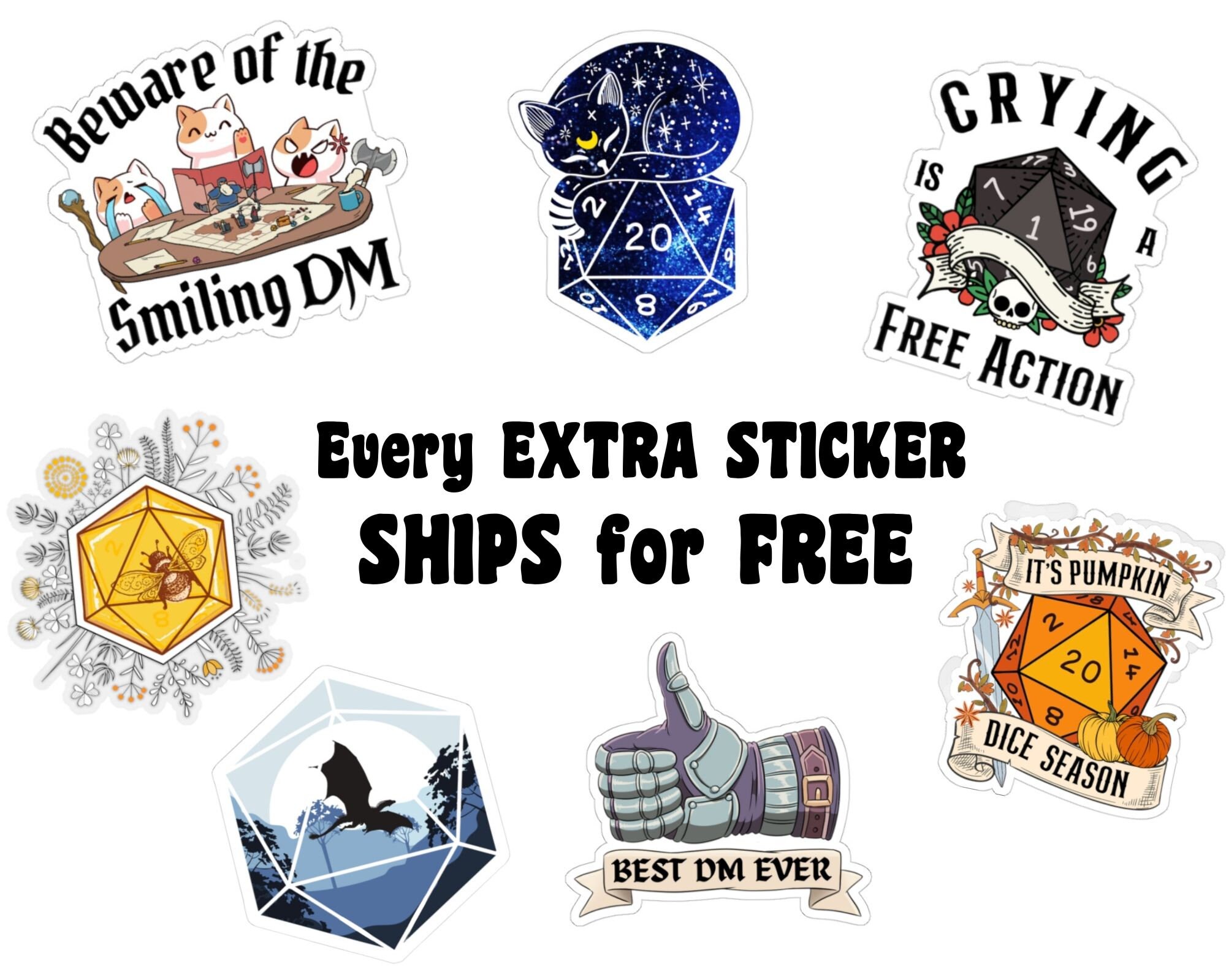 DND STICKER Dnd Funny Sticker Crying is a Free Action Dnd - Etsy