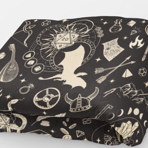 DUNGEONS Blanket, DRAGONS BLANKET, Dnd Blanket, Roleplaying Blanket ...