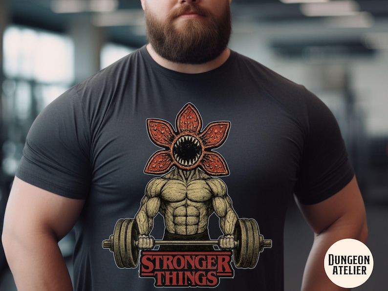 Demogorgon Weightlifting Stronger Things Tee | Funny Stranger Things ...
