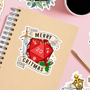 DND CHRISTMAS Sticker, Dnd Sticker, Merry Critmas Sticker, D&D ...