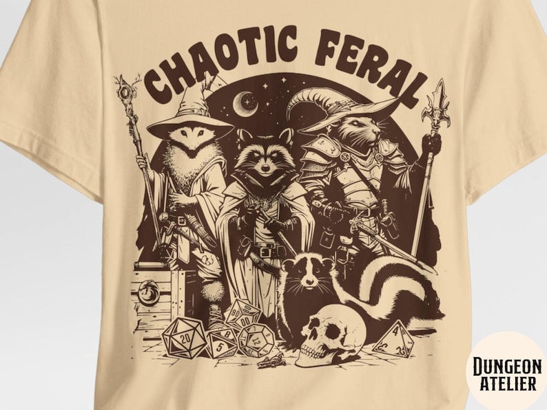 DND ALIGNMENT SHIRT: Chaotic Feral, Dnd Shirt, Dungeons and Dragons ...
