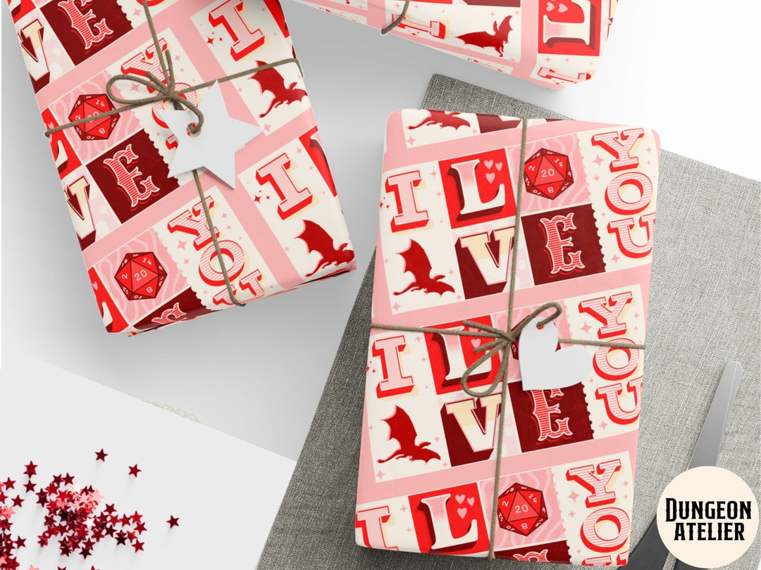 DND VALENTINES WRAPPING Paper: I Love You, Dnd Anniversasy, Dnd Couple ...
