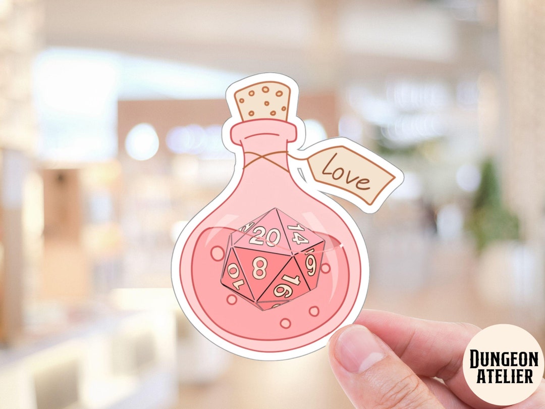 DND LOVE POTION Dice Sticker, Dnd Valentines Sticker, Dnd Love Sticker ...