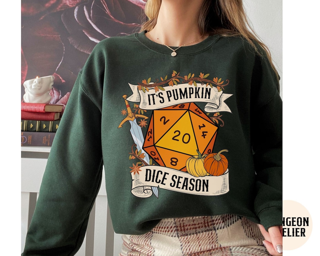 DND FALL SWEATSHIRT, Dnd Halloween, Dnd Sweater, D20 Sweater, Pumpkin ...