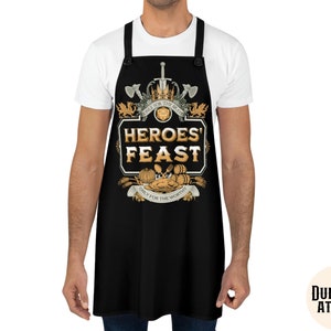 DND APRON, Dnd Kitchen Gift, Heroes' Feast Apron, D&d Apron, Dungeons ...