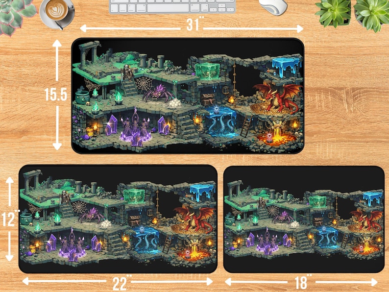 DUNGEON DESK MAT | Tabletop Rpg Gaming Mat for Dungeon Masters ...