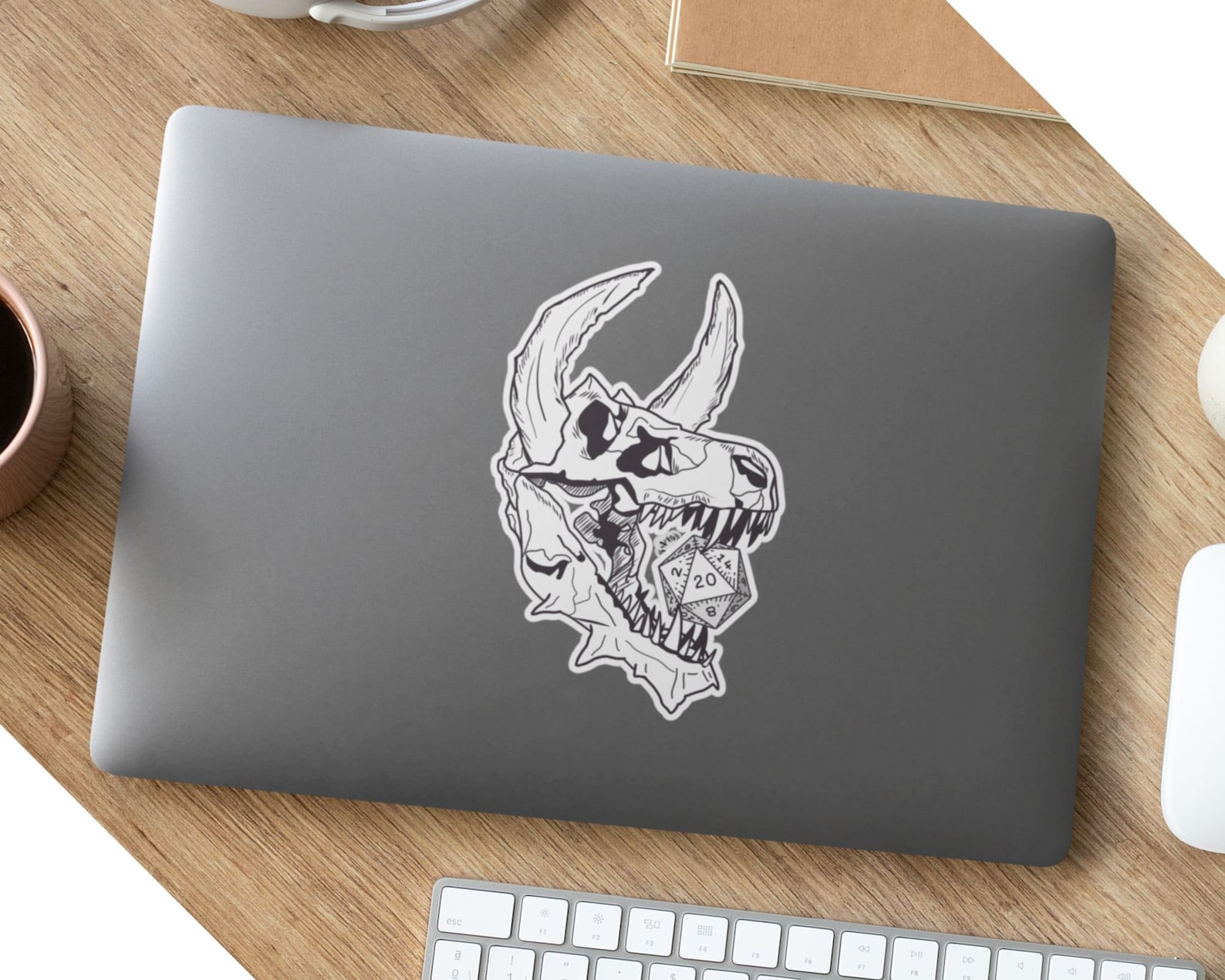 DND Sticker, DRAGON Sticker, Dragon D20 Sticker, Undead Dragon ...