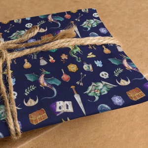 DND WRAPPING PAPER, Dungeons and Dragons Wrapping Paper, Dnd Gift Wrap ...