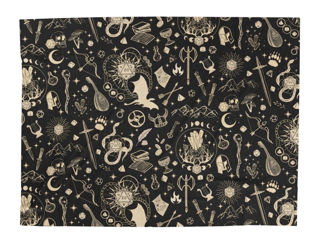 DUNGEONS Blanket, DRAGONS BLANKET, Dnd Blanket, Roleplaying Blanket ...