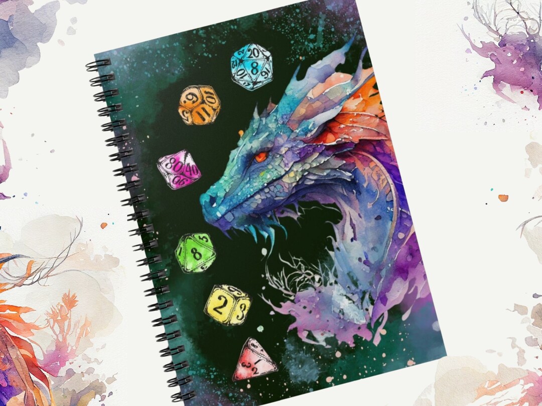 DND NOTEBOOK | Dragon and Dnd Dice Set Journal | D&d Notebook | Dnd ...
