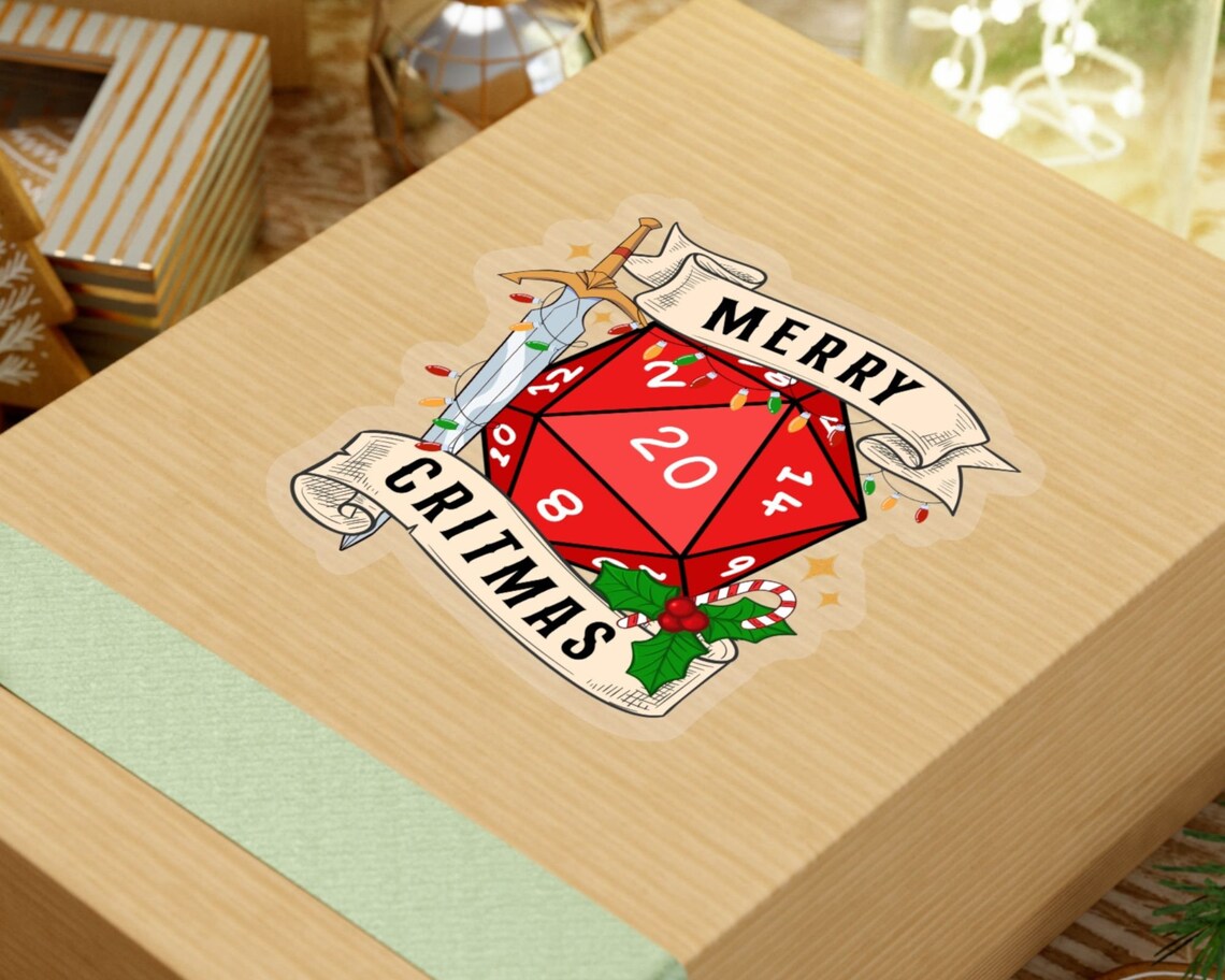 DND CHRISTMAS Sticker, Dnd Sticker, Merry Critmas Sticker, D&D ...