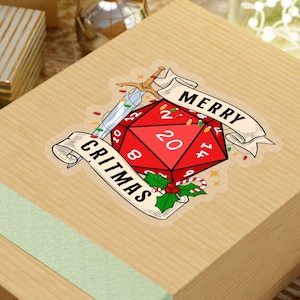 DND CHRISTMAS Sticker, Dnd Sticker, Merry Critmas Sticker, D&D ...