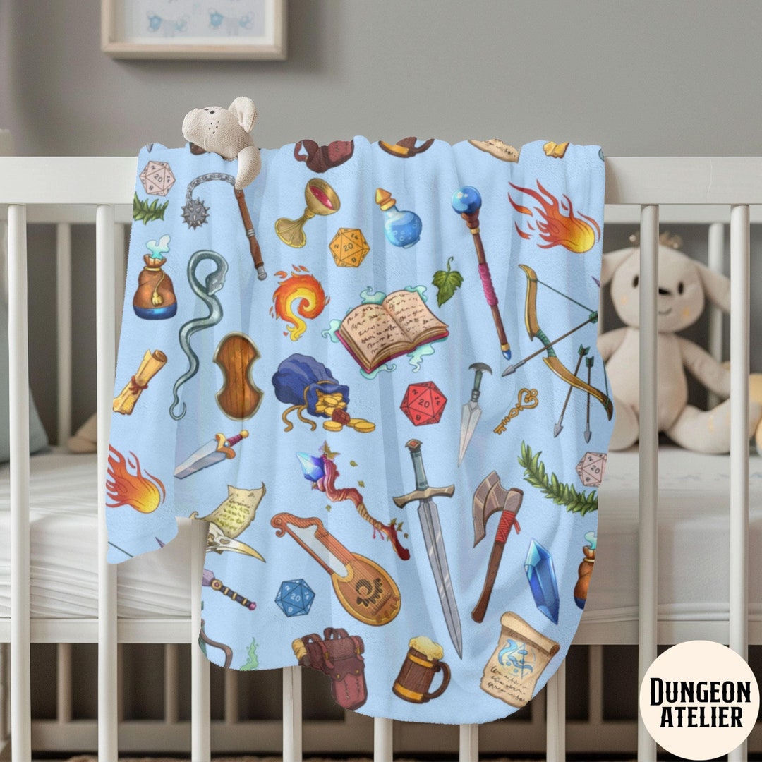 DND BABY BLANKET, Dnd Baby Gift, Dnd Baby Shower, Dungeons Blanket ...