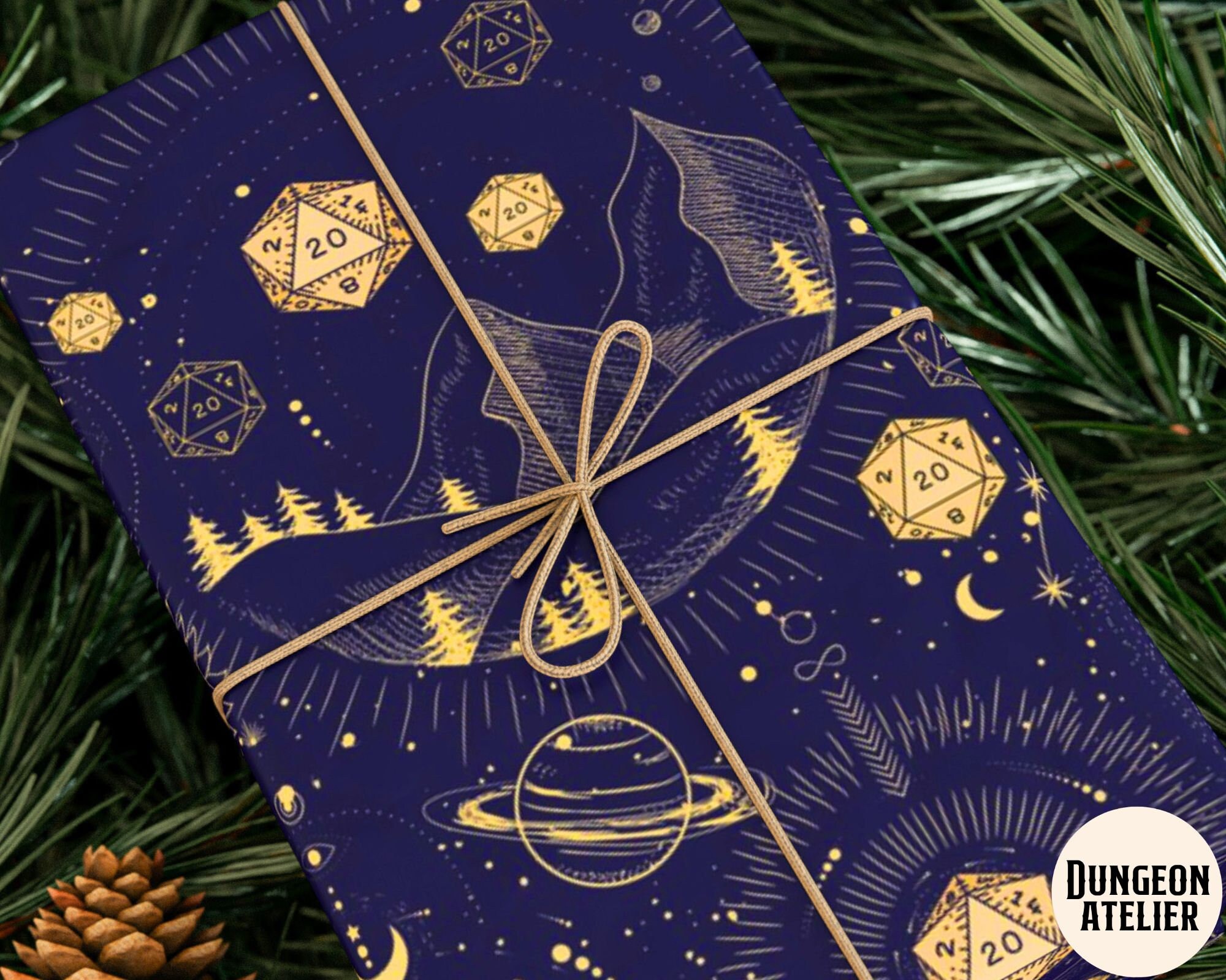 DND WRAPPING Paper, Dnd Gift Wrap, Dnd Gifts, Dnd Christmas Wraps, D20 ...