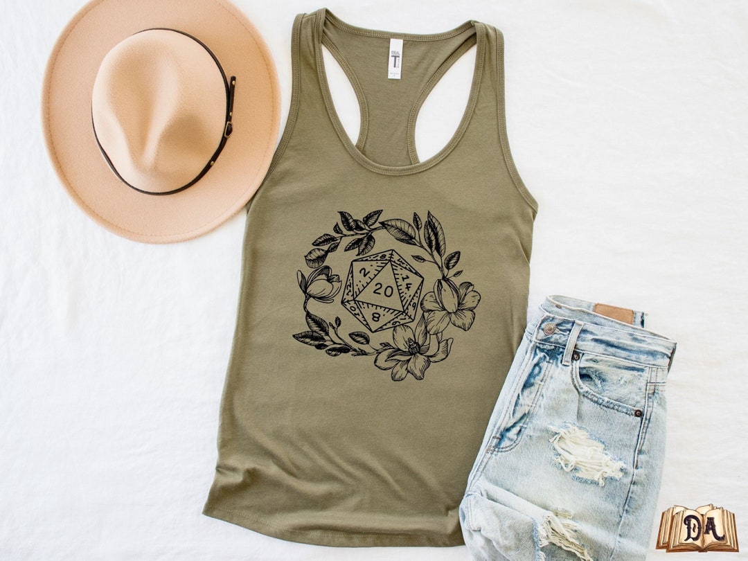 DND Druid Tank Top: Flower D20, RPG Shirt - Etsy