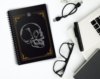 Skull Spiral Notebook - Etsy