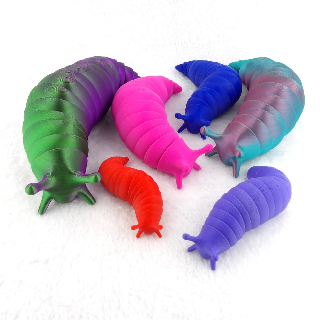 3D Printed Fidget Slug: Articulated Sensory Toy - Etsy