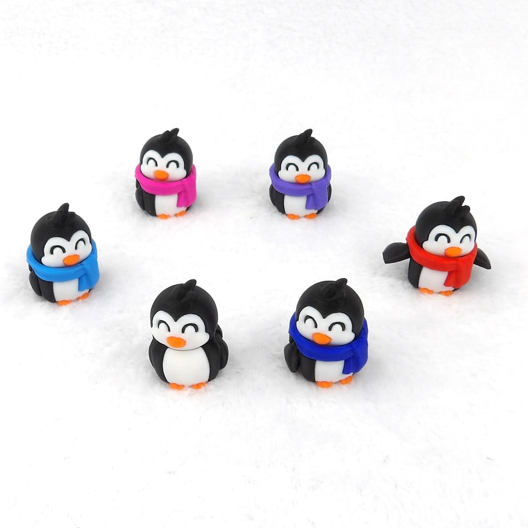 Tiny 3D Printed Penguin With Scarf and Keyring Hole – Adorable ...
