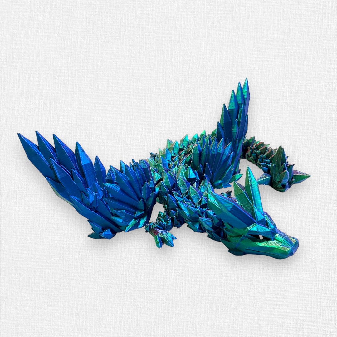 Winged Crystal Dragon Articulated and 3d Printed Multicolor - Etsy