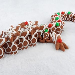 3D Printed Articulated Gingerbread Dragon – Holiday Decor - Multicolor ...
