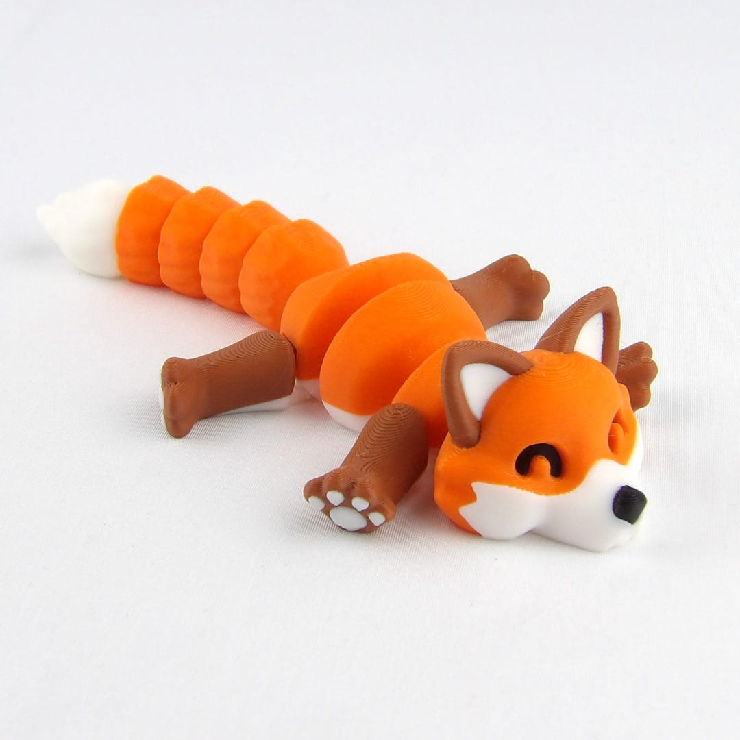 Colorful Articulated Fox Desk Buddy - 3D Printed Fidget Toy for Stress ...