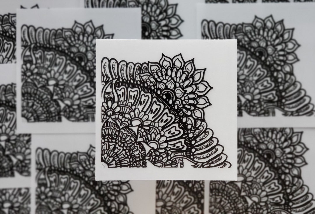 Henna-style Vinyl Clear Sticker - Etsy