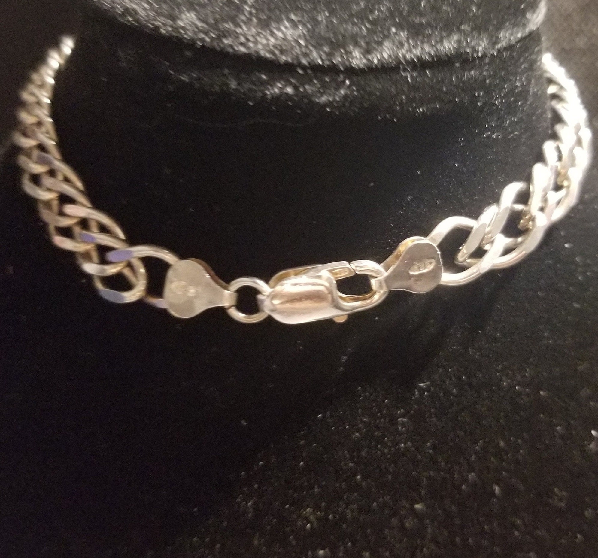 VINTAGE Never Worn Solid Sterling Silver 22 Gram Rombo Cuban Link ...