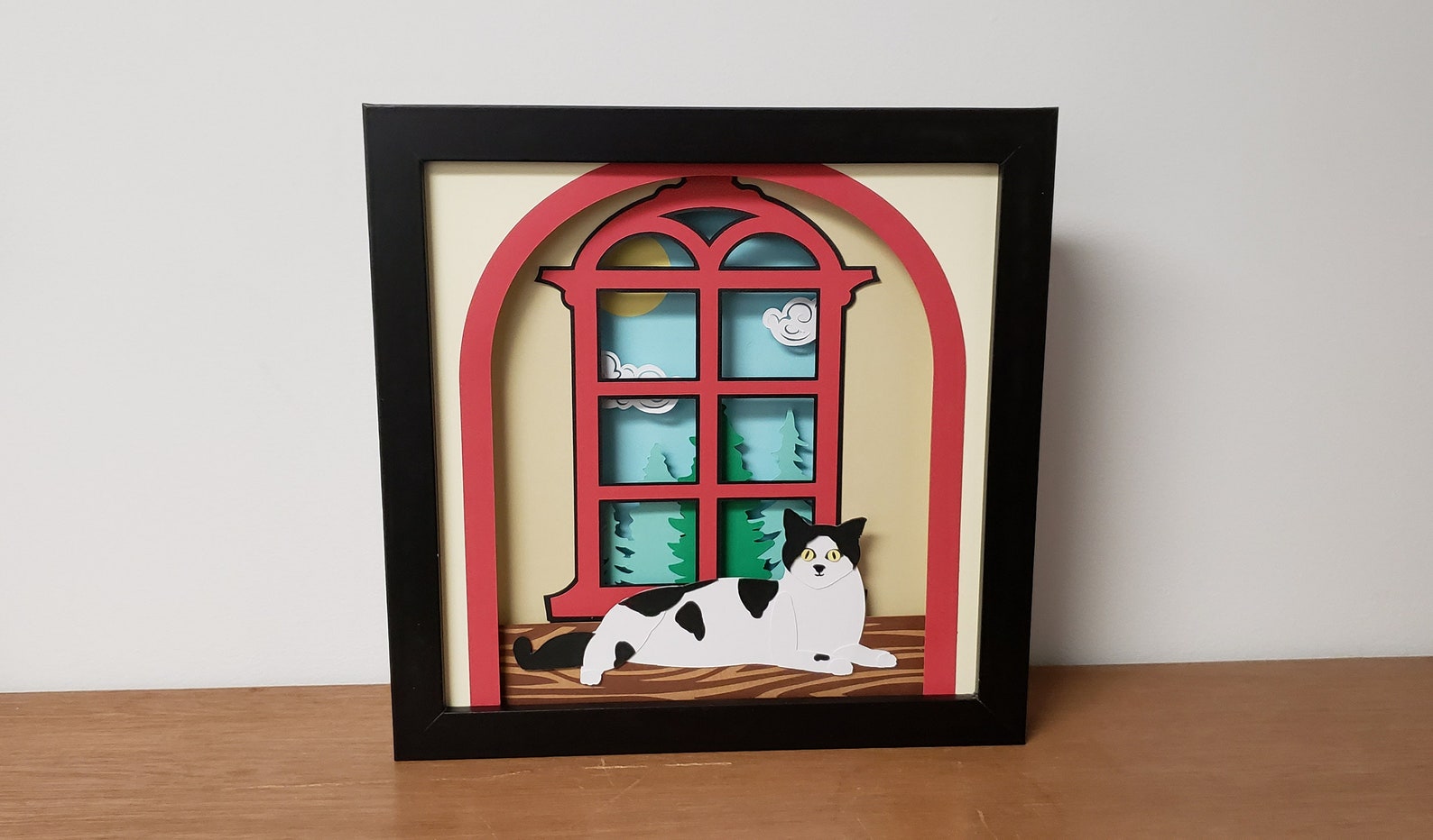 Personalized 3D Cat Layered Papercut Shadow Box | Custom Pet Cat ...