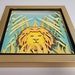 3D Lion Layered Papercut Shadow Box | Paper Cut Art in Gold Box Frame ...