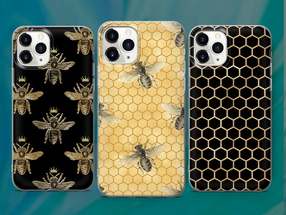 Honey Bee Phone Case Black Honeycomb Cover Fit for Iphone 13 - Etsy