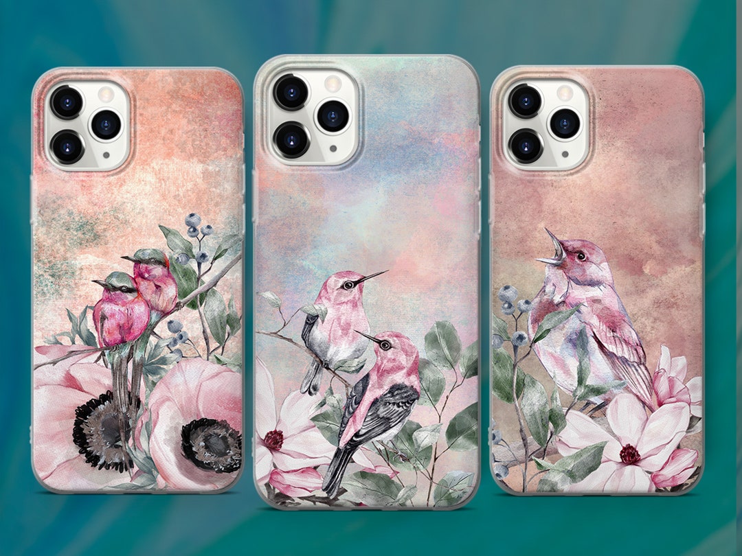 Spring Birds Phone Case Floral Cover for iPhone 15 14 13 12 Pro 11 XR ...
