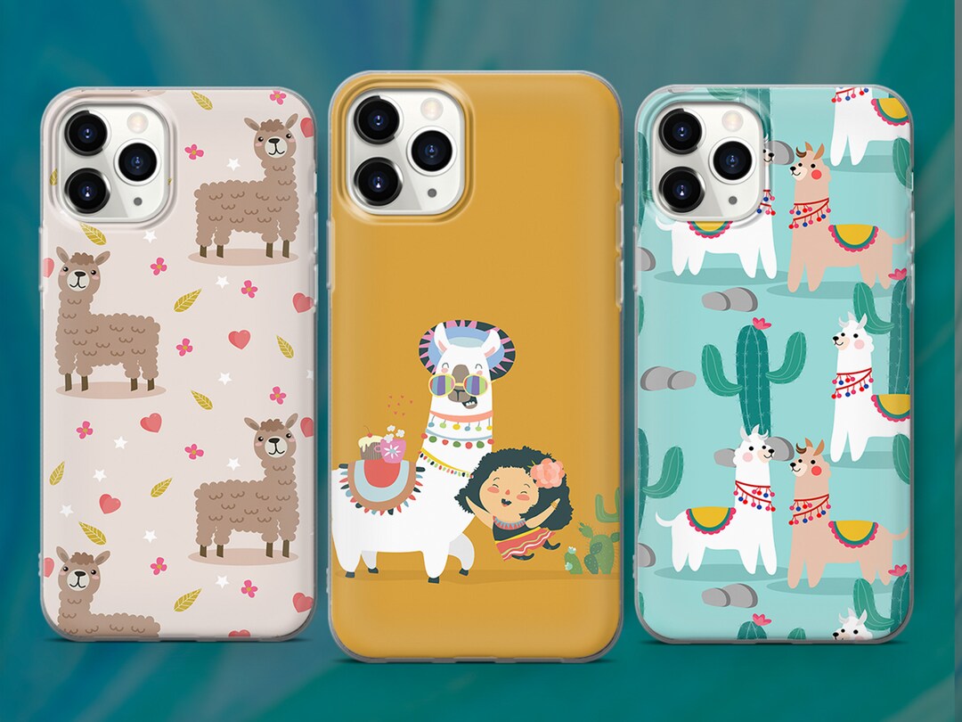 Cute Funny Lama Phone Case Aesthetic Cover for iPhone 15 14 13 12 Pro ...