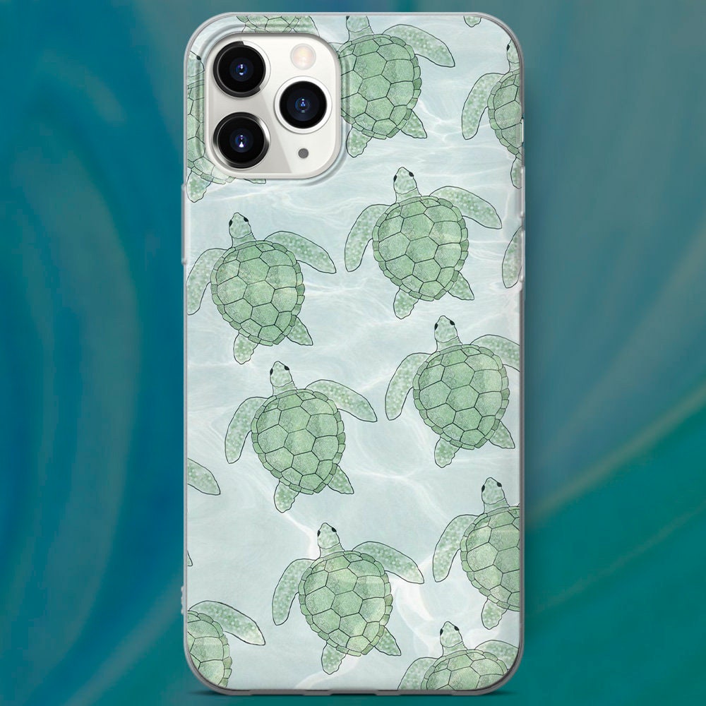 Sea Turtle Phone Case Marine Life Cover for iPhone 15 14 13 12 Pro 11 ...