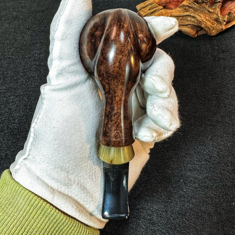 Brown Smooth Surface Bent Egg Tobacco Pipe,9 Mm Filter,perfect Beginner ...