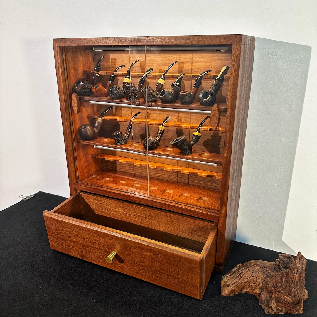 Stand for 24 Pipe,tobacco Pipe Cabinet,equipped With Induction Lighting ...