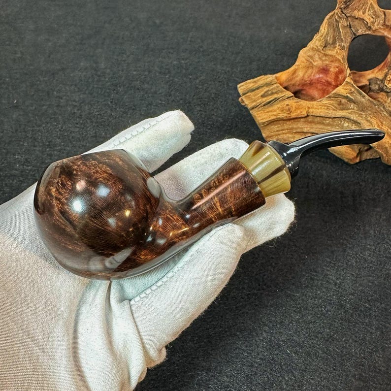 Brown Smooth Surface Bent Egg Tobacco Pipe,9 Mm Filter,perfect Beginner ...