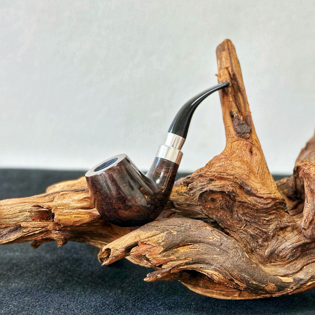 Sherlock Holmes Elbow Pipe,sterling Silver Decorative ,briar Wood Dark ...