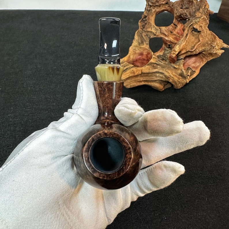 Brown Smooth Surface Bent Egg Tobacco Pipe,9 Mm Filter,perfect Beginner ...