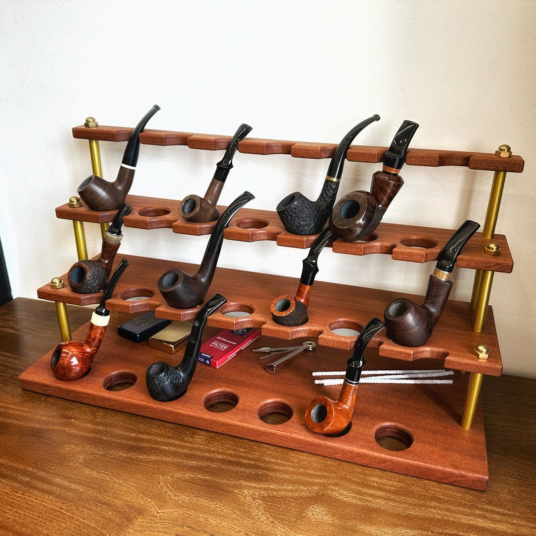 Pipes Rack,stand for 21 PIPES, Smoking Pipes Rack ,customized Engraved ...